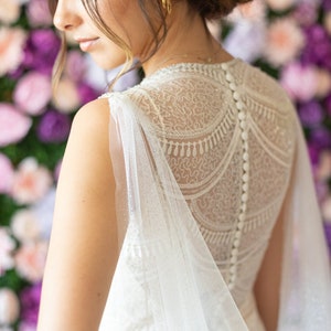 Drape Veil Wedding, Lux Cape Bridal Veil, Soft Tulle Cathedral Drape ...