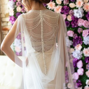 Drape Veil Wedding, Lux Cape Bridal Veil, Soft Tulle Cathedral Drape ...