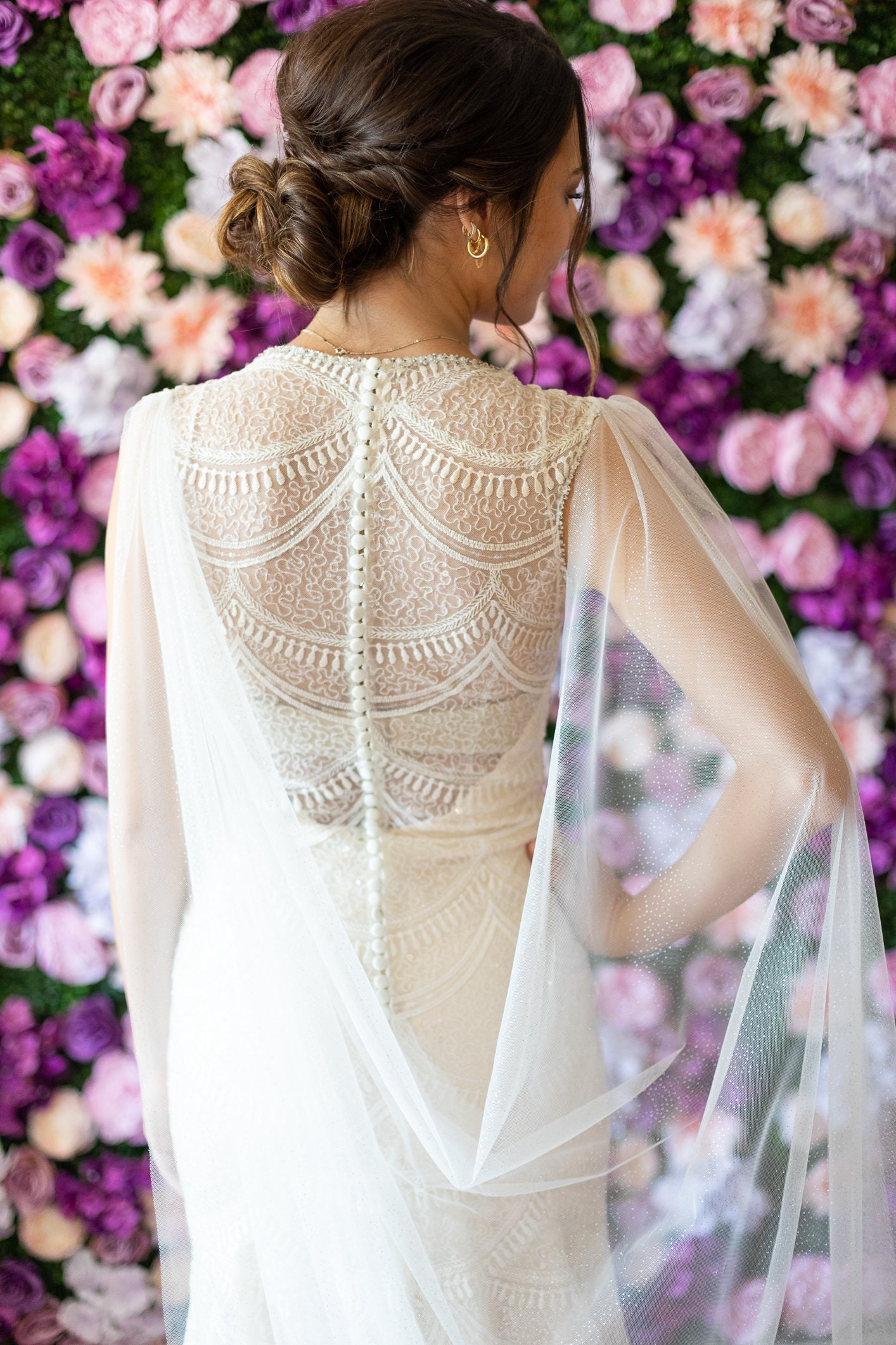 Drape Veil Wedding, Lux Cape Bridal Veil, Soft Tulle Cathedral Drape ...