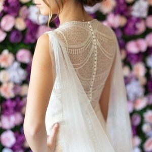 Drape Veil Wedding, Lux Cape Bridal Veil, Soft Tulle Cathedral Drape ...