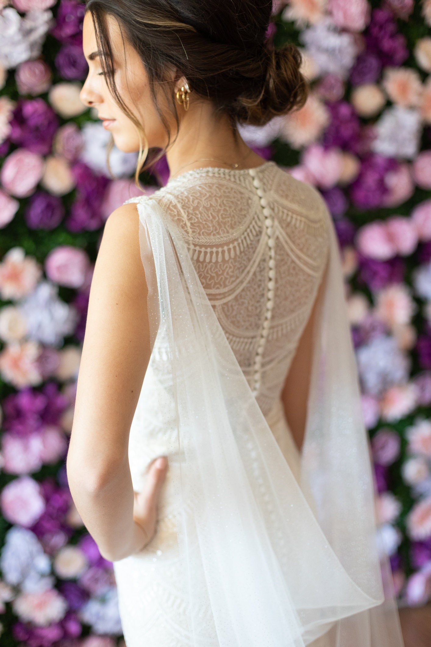 Drape Veil Wedding, Lux Cape Bridal Veil, Soft Tulle Cathedral Drape ...