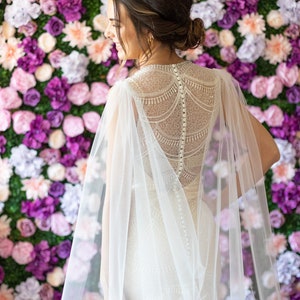Drape Veil Wedding, Lux Cape Bridal Veil, Soft Tulle Cathedral Drape ...