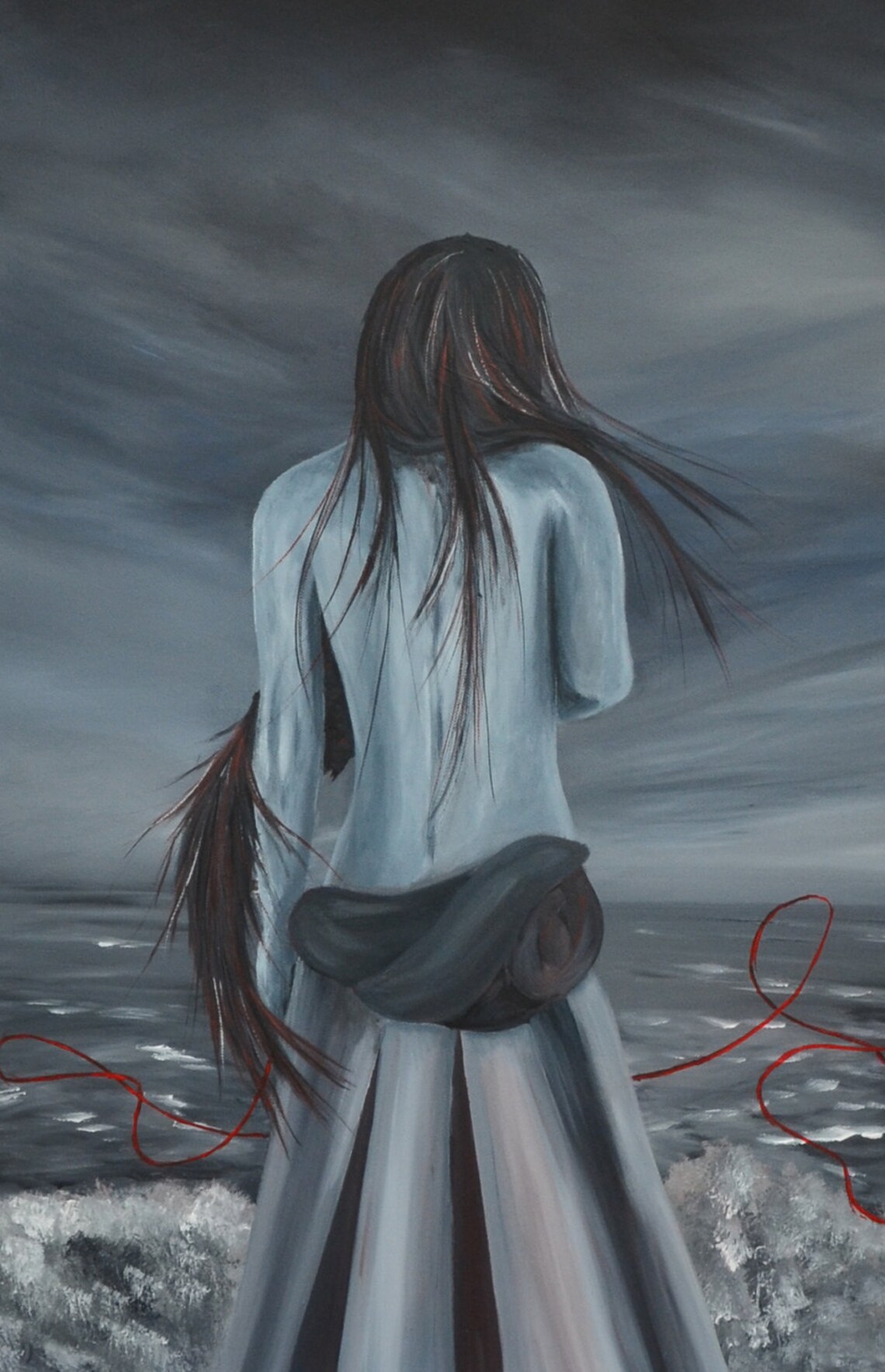 A3 Art Print of Orginal Angel With Out Wings red Thread of Destiny ...