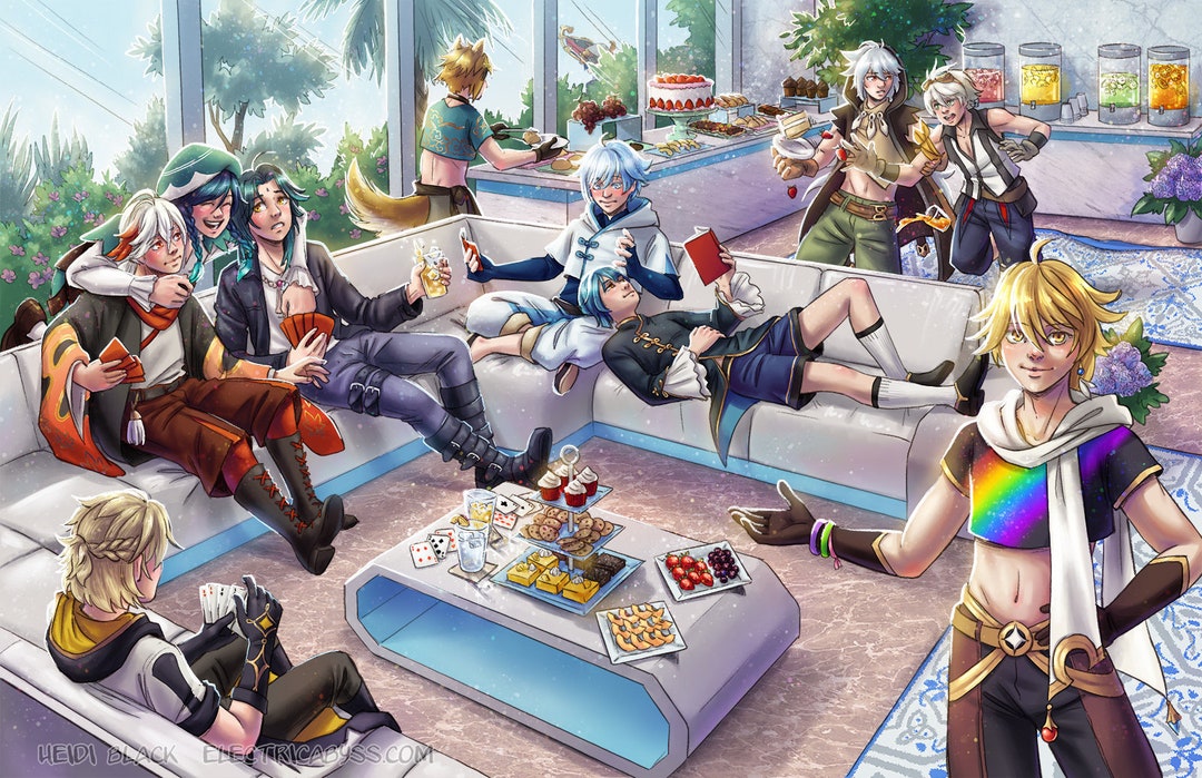 Genshin High School Host Club Poster Print - Etsy