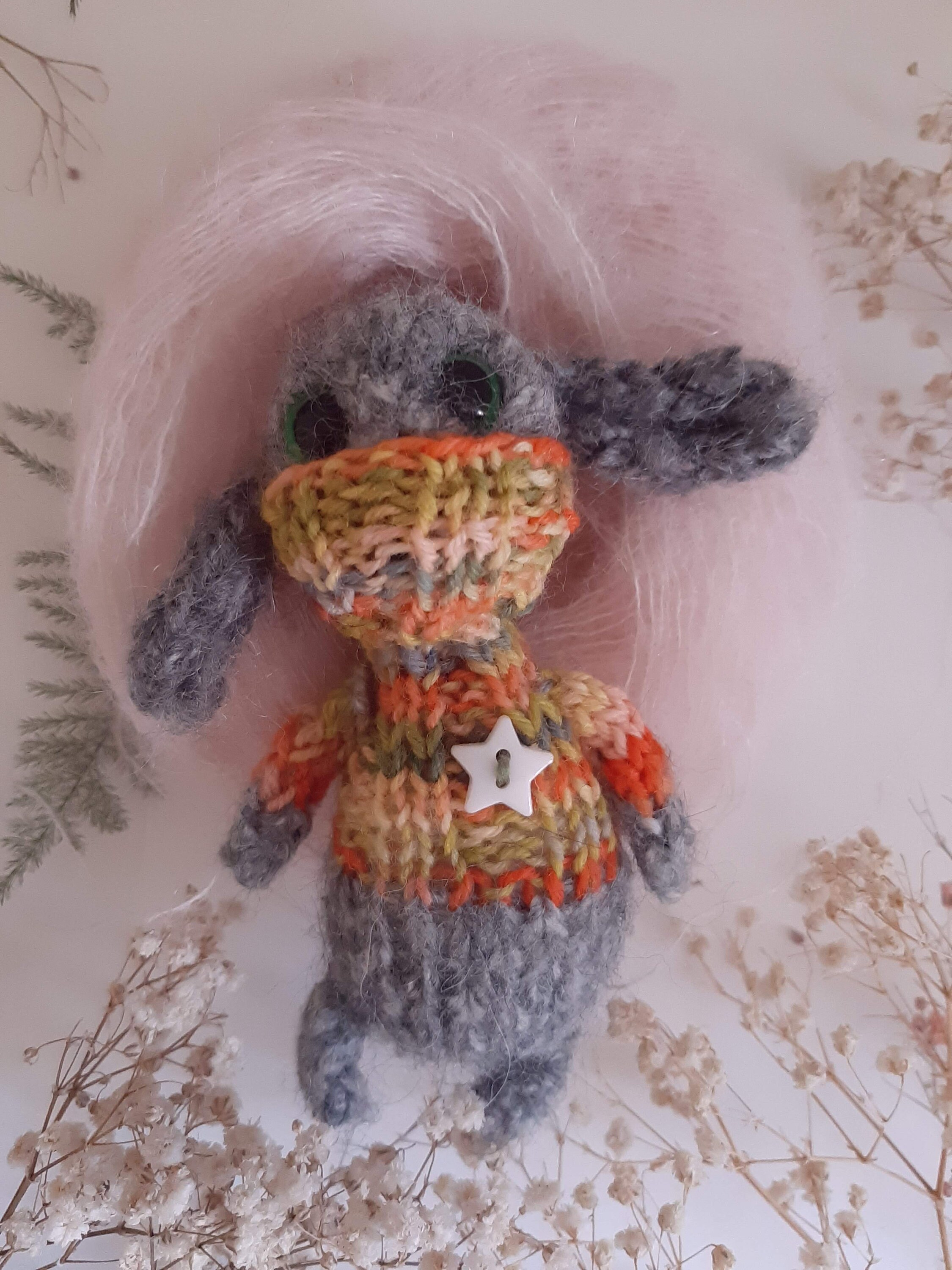 Adorable knitted rabbit with sweater knitted rabbit | Etsy