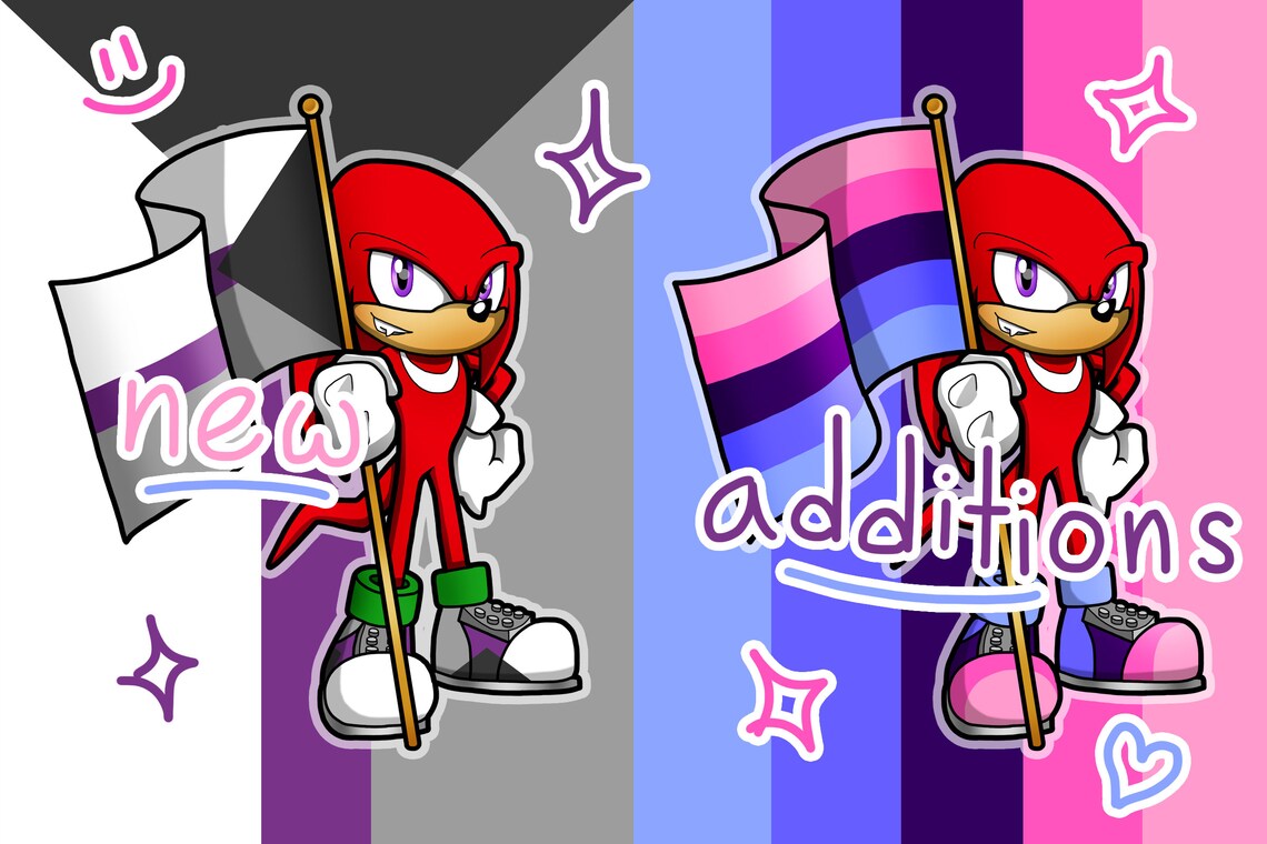 SEGA Sonic the Hedgehog Knuckles LGBT Pride Flag Vinyl | Etsy