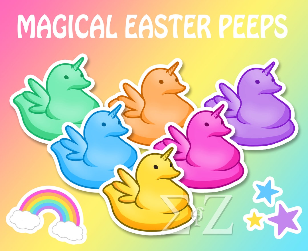Easter Marshmallow Peeps "magical Chick" Sticker - Chick Choose: Yellow ...
