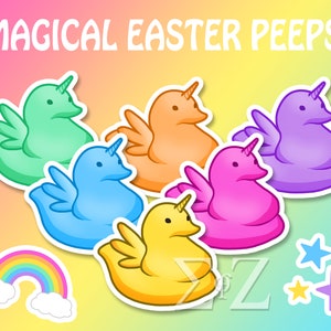 Easter Marshmallow Peeps "magical Chick" Sticker - Chick Choose: Yellow ...