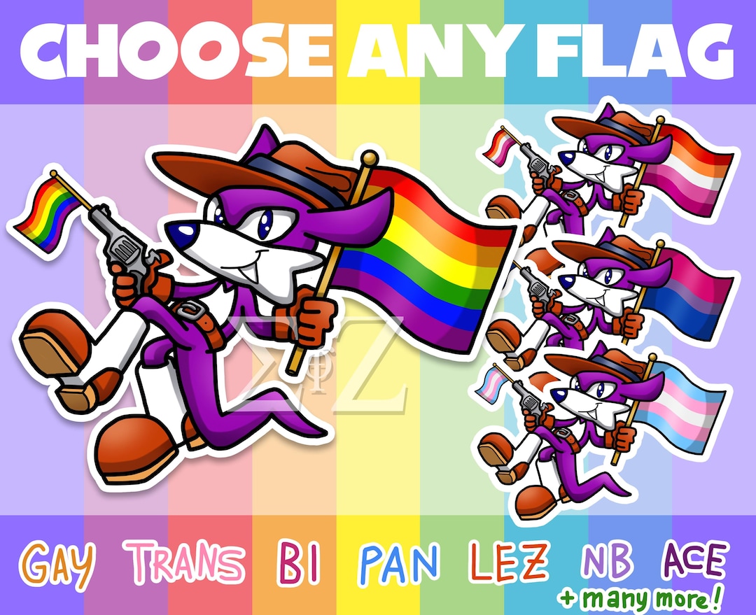 Nack the Weasel Fang the Sniper Sonic the Hedgehog LGBTQ+ Pride Flag Vinyl Stickers - Choose ...