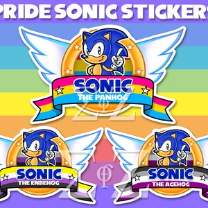LGBT Sonic the Hedgehog Title Screen Stickers - Water Resistant Vinyl 4 ...