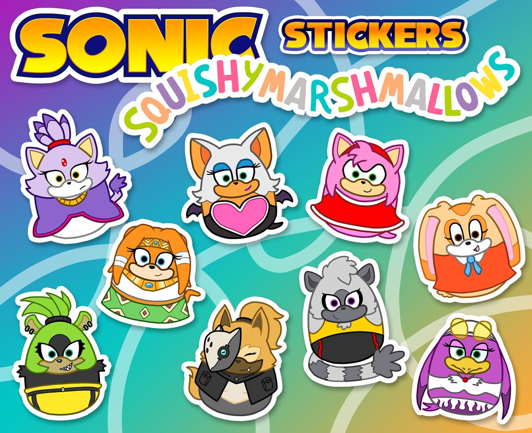 Sonic Girls Squishy Marshmallow Stickers - Etsy