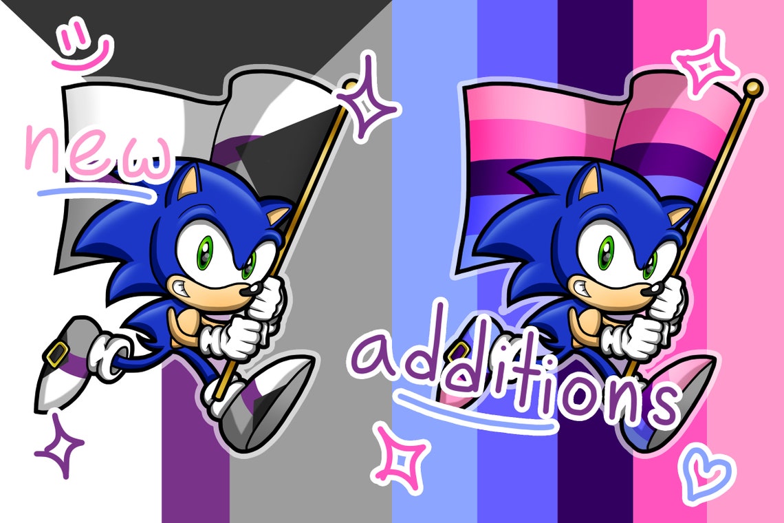SEGA Sonic the Hedgehog LGBT Pride Flag Vinyl Stickers | Etsy