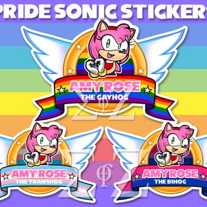 LGBT Amy Rose the Hedgehog Title Screen Stickers - Water Resistant ...
