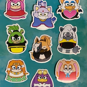 Sonic the Hedgehog Squishy Marshmallow Stickers - Etsy