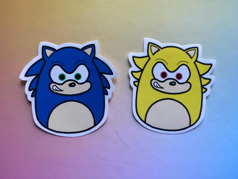 Sonic the Hedgehog Squishy Marshmallow Stickers - Etsy