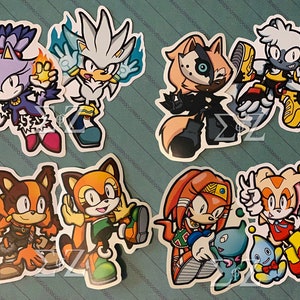 SEGA Sonic the Hedgehog & Friends Stickers - Tails Knuckles Amy Rose ...