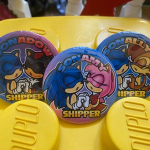 Sonic the Hedgehog Ships Pin Buttons - Sonamy Sonally Sonadow Sonaze ...