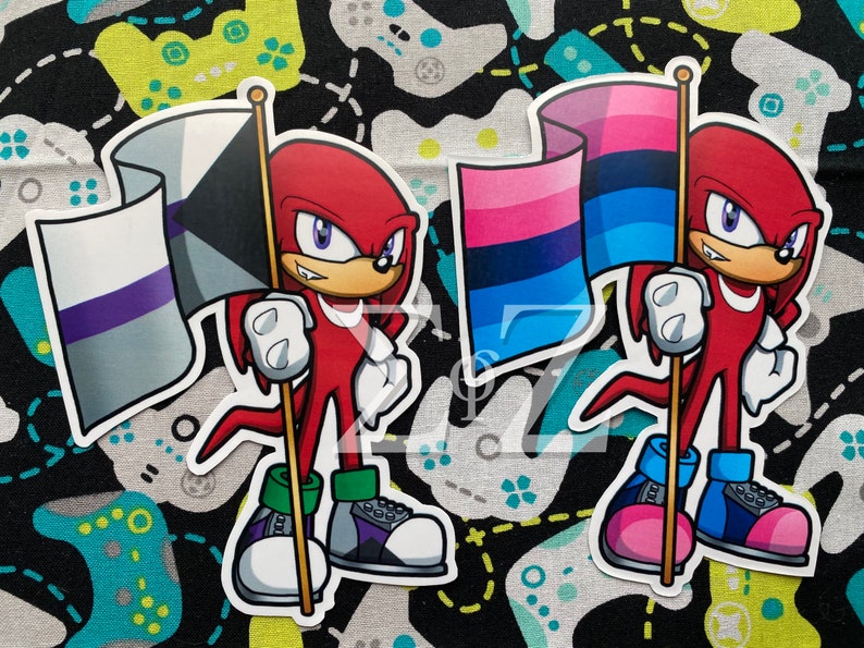 SEGA Sonic the Hedgehog Knuckles LGBT Pride Flag Vinyl Stickers ...