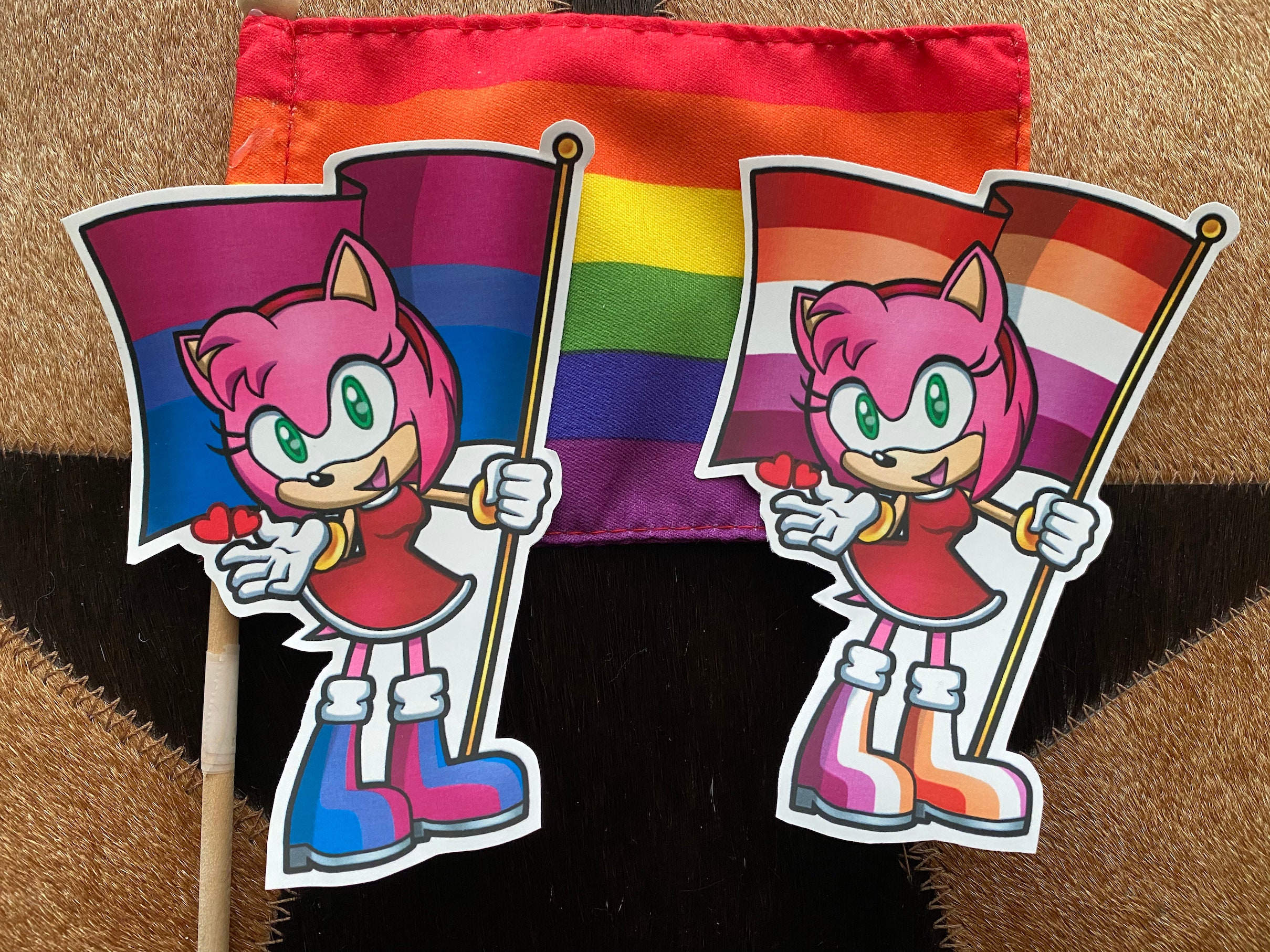 SEGA Sonic the Hedgehog Amy Rose LGBT Pride Flag Vinyl - Etsy Australia