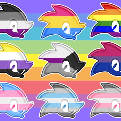 SEGA Sonic the Hedgehog Shadow LGBT Pride Flag Vinyl Stickers - Etsy