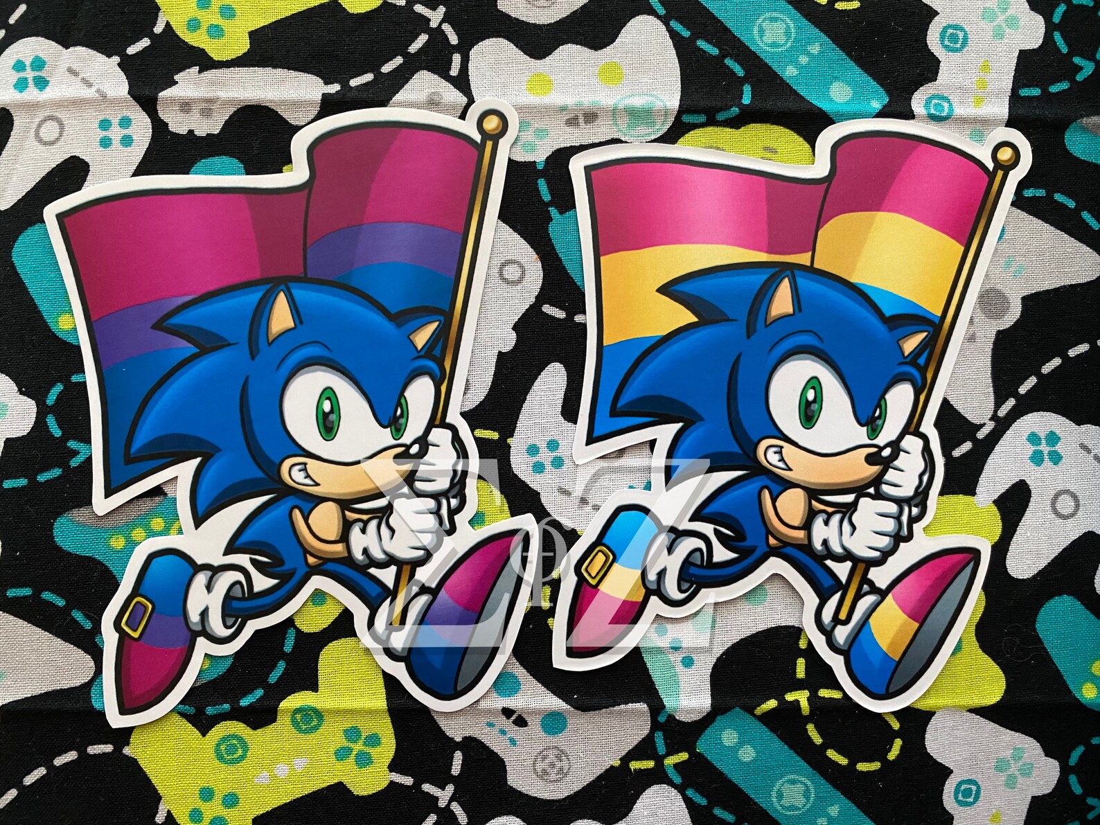SEGA Sonic the Hedgehog LGBT Pride Flag Vinyl Stickers | Etsy