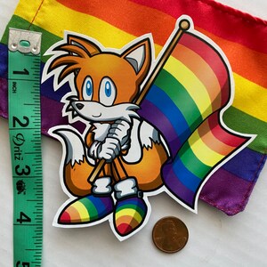 SEGA Sonic the Hedgehog Tails LGBTQ Pride Flag Vinyl Stickers - Choose ...
