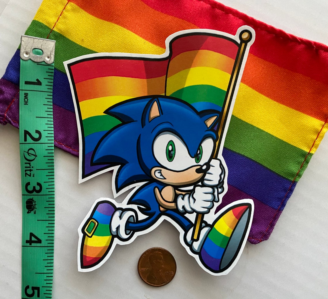 SEGA Sonic the Hedgehog LGBT Pride Flag Vinyl Stickers | Etsy