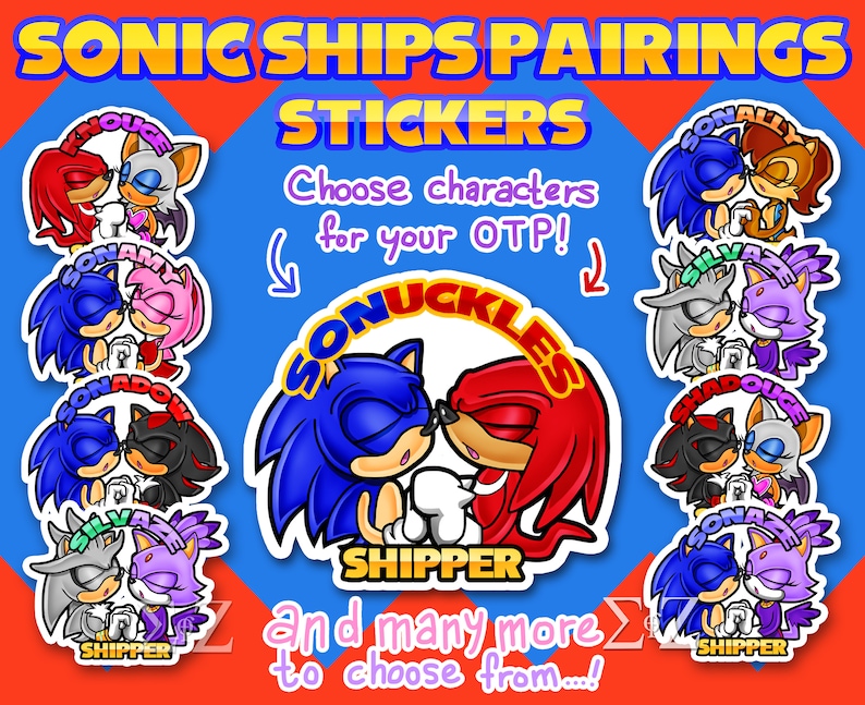 Sonic the Hedgehog Ships OTP Stickers - Sonamy Sonally Sonadow Sonaze ...