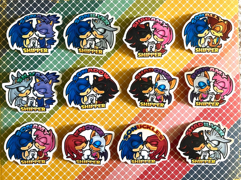 Sonic the Hedgehog Ships OTP Stickers - Sonamy Sonally Sonadow Sonaze ...