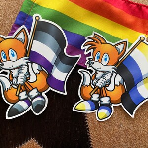 SEGA Sonic the Hedgehog Tails LGBTQ Pride Flag Vinyl Stickers Choose ...