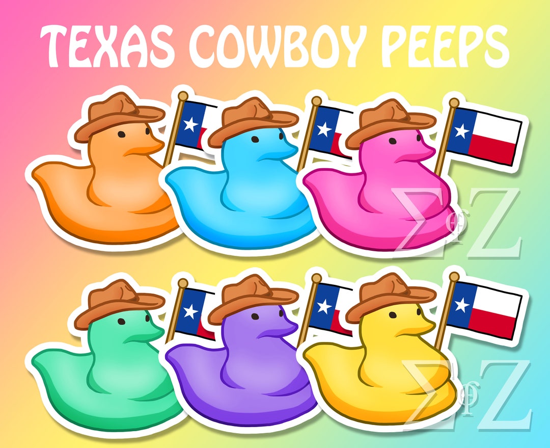 Easter Marshmallow Peeps "texas Cowboy" Sticker - Chick Choose: Yellow ...