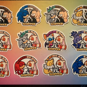 Sonic the Hedgehog Ships OTP Stickers - Sonamy Sonally Sonadow Sonaze ...