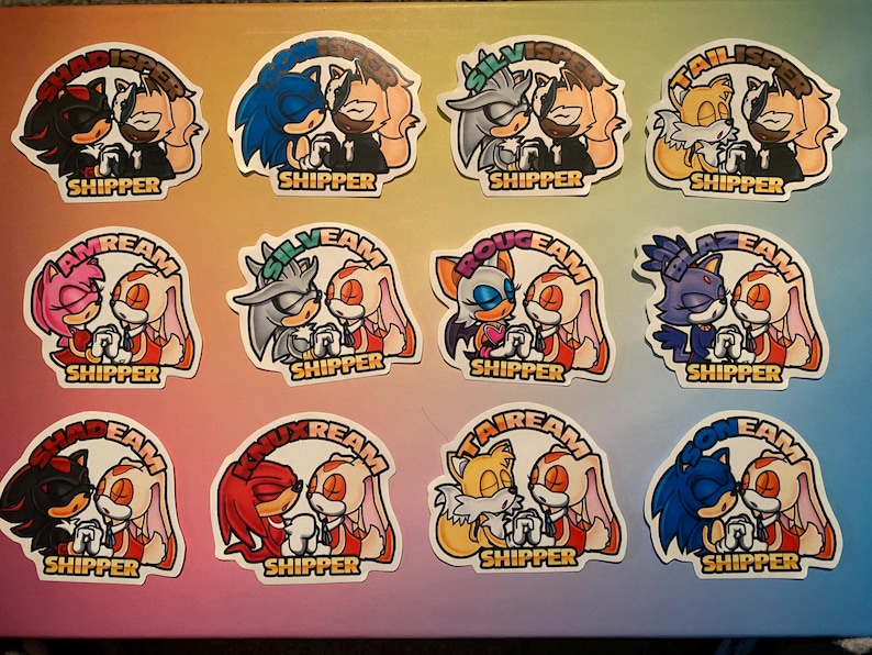 Sonic the Hedgehog Ships OTP Stickers - Sonamy Sonally Sonadow Sonaze ...