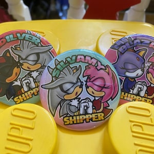 Sonic the Hedgehog Ships Pin Buttons - Sonamy Sonally Sonadow Sonaze ...
