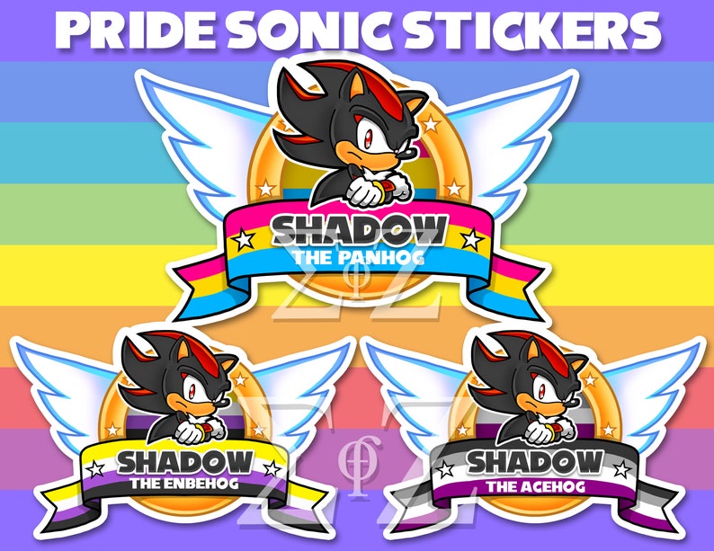 LGBTQ+ Shadow the Hedgehog Title Screen Stickers - Water Resistant ...