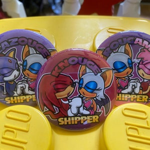 Sonic the Hedgehog Ships Pin Buttons - Sonamy Sonally Sonadow Sonaze ...