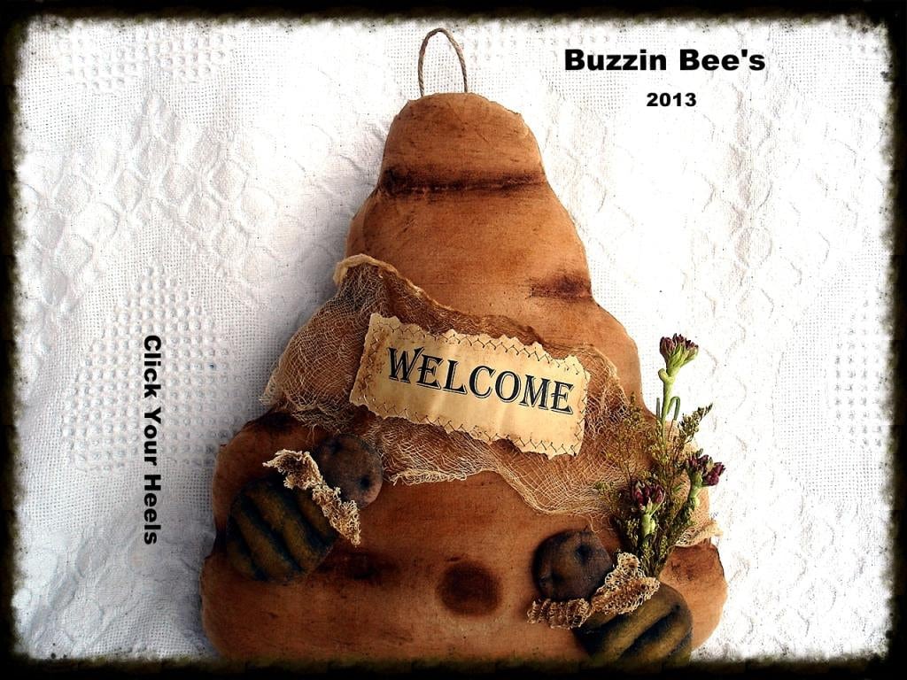 E Pattern Primitive Buzzin Bees & Bee Skep Pattern Click Your Heels - Etsy