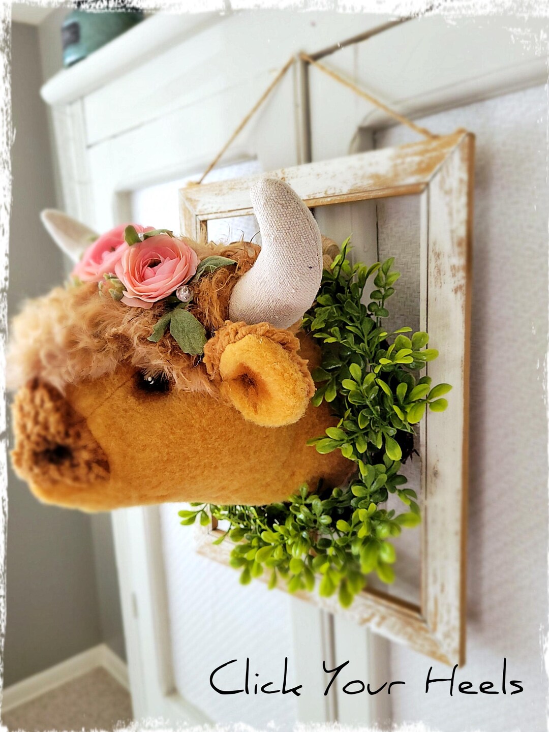 Primitive Highland Cow Wall Hanging Bust - Etsy