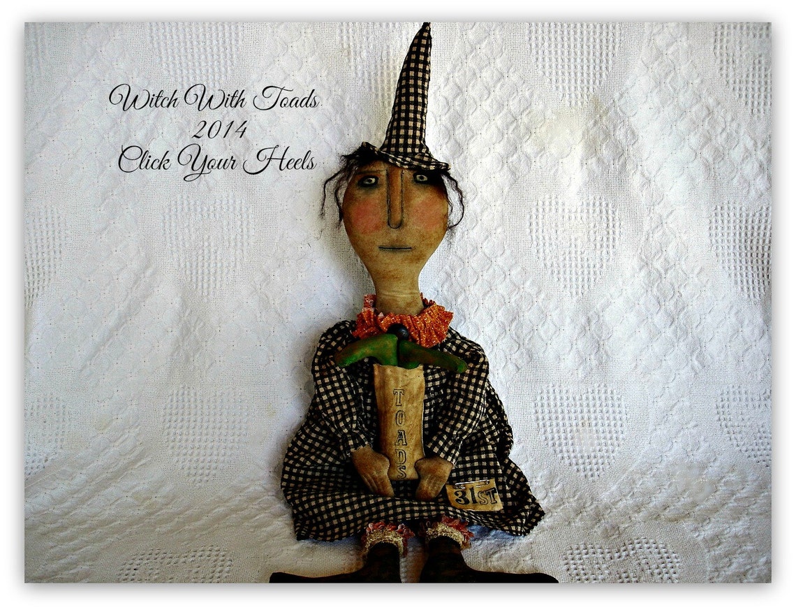 Primitive Witch With Toads E Pattern Click Your Heels - Etsy