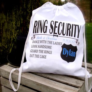 RING SECURITY Ring Bearer Gift Ring Bearer Bag Backpack Ring Security ...