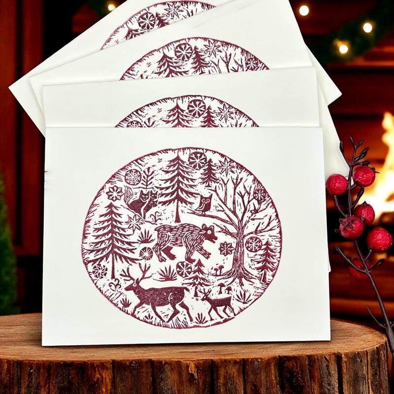 Nature Christmas Cards - Etsy