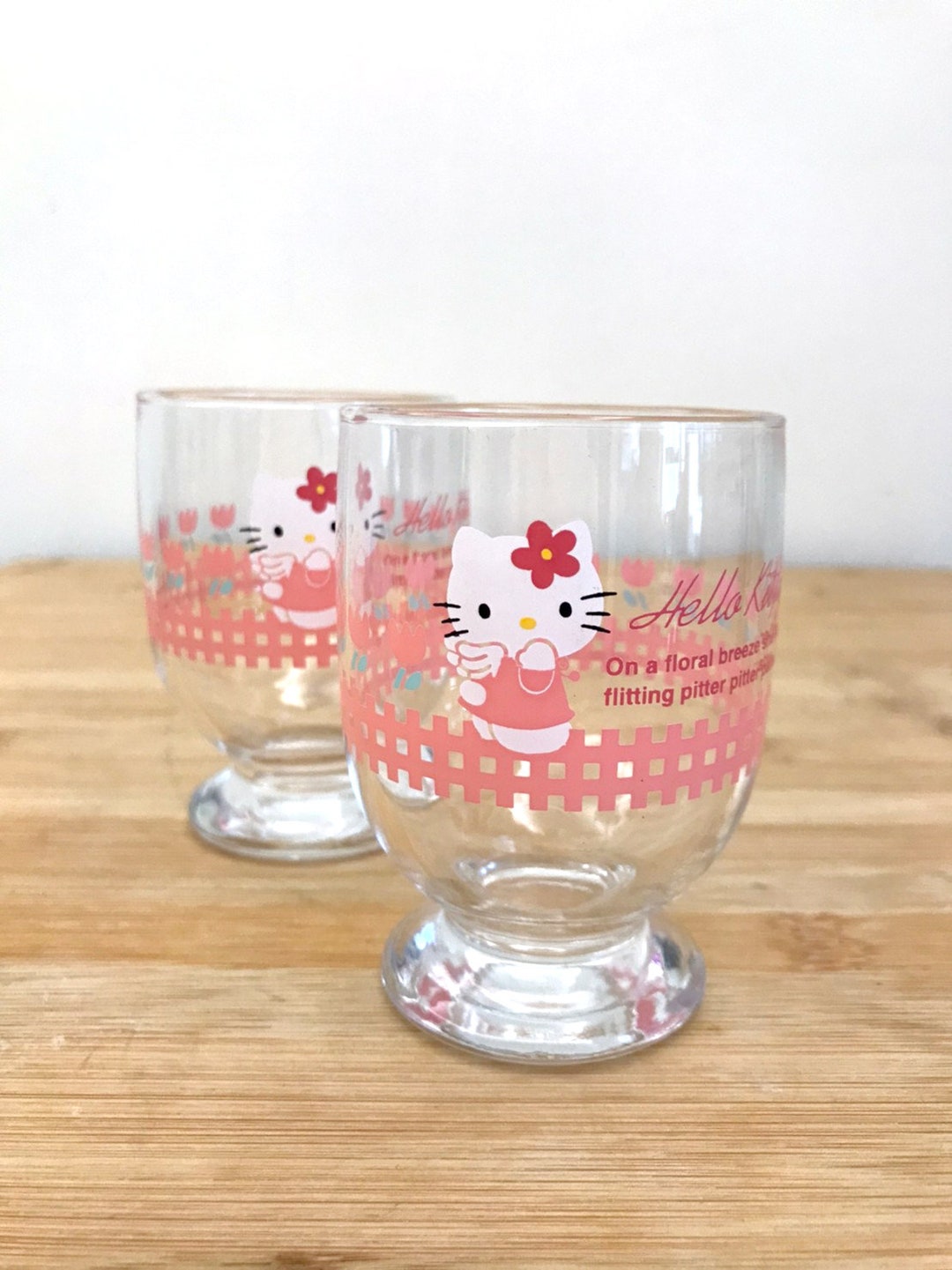 2 1997 Vintage Sanrio Hello Kitty Glass Set - Etsy