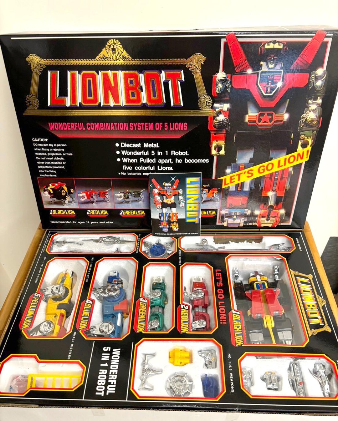 Reissue Edition - Nostalgic Five Lions Combined Chogokin Saint Warrior DX Mazinger LIONBOT ...