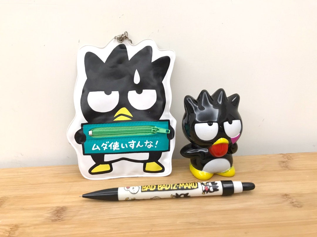1996 1998 Vintage BAD BADTZ-MARU Plastic Figurine , Key Ring Wallet ...