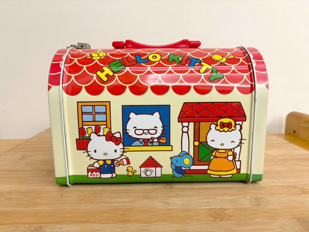 Vintage Hello Kitty Portable Tin Box - Etsy