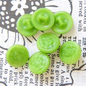 Vintage Green Glass Buttons for Sewing and Crafting. Set of 5, With a ...