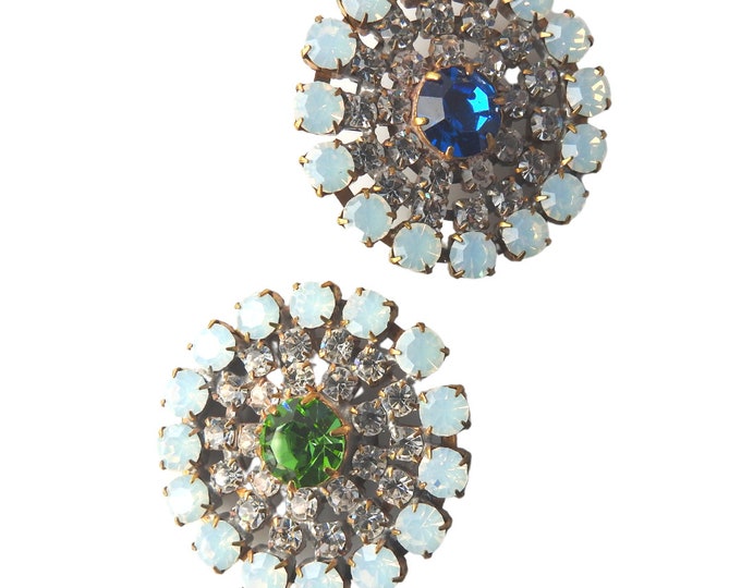 White Glass Buttons With a Metal Base Shank, for Fancy Women's Clothes ...