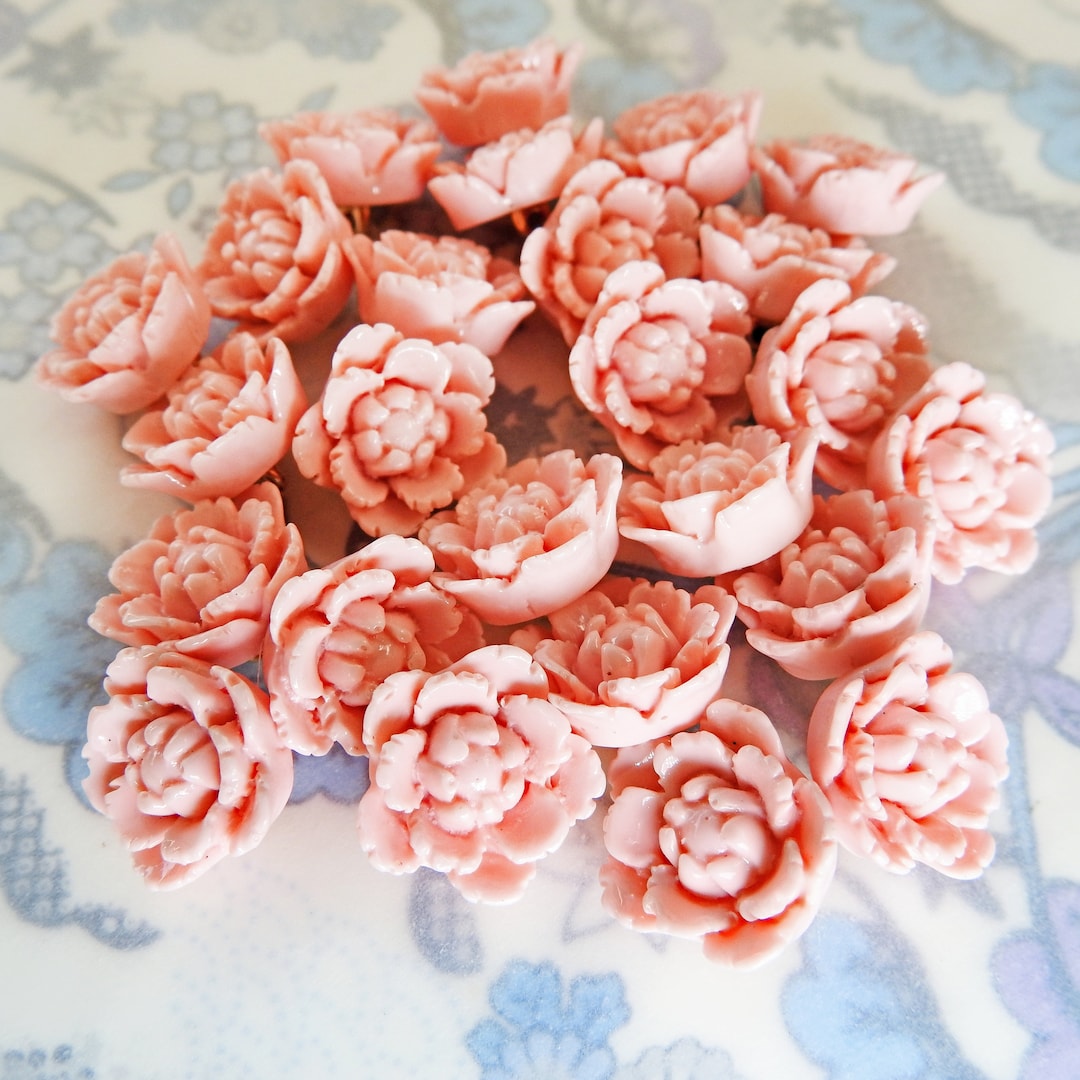 Rose-shaped Flower Buttons for Decorating Fancy Pink Floral ...