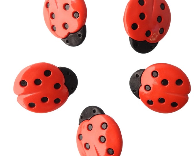 Ladybug Big Red Buttons With a Shank, for Sewing and Crafting Projects ...