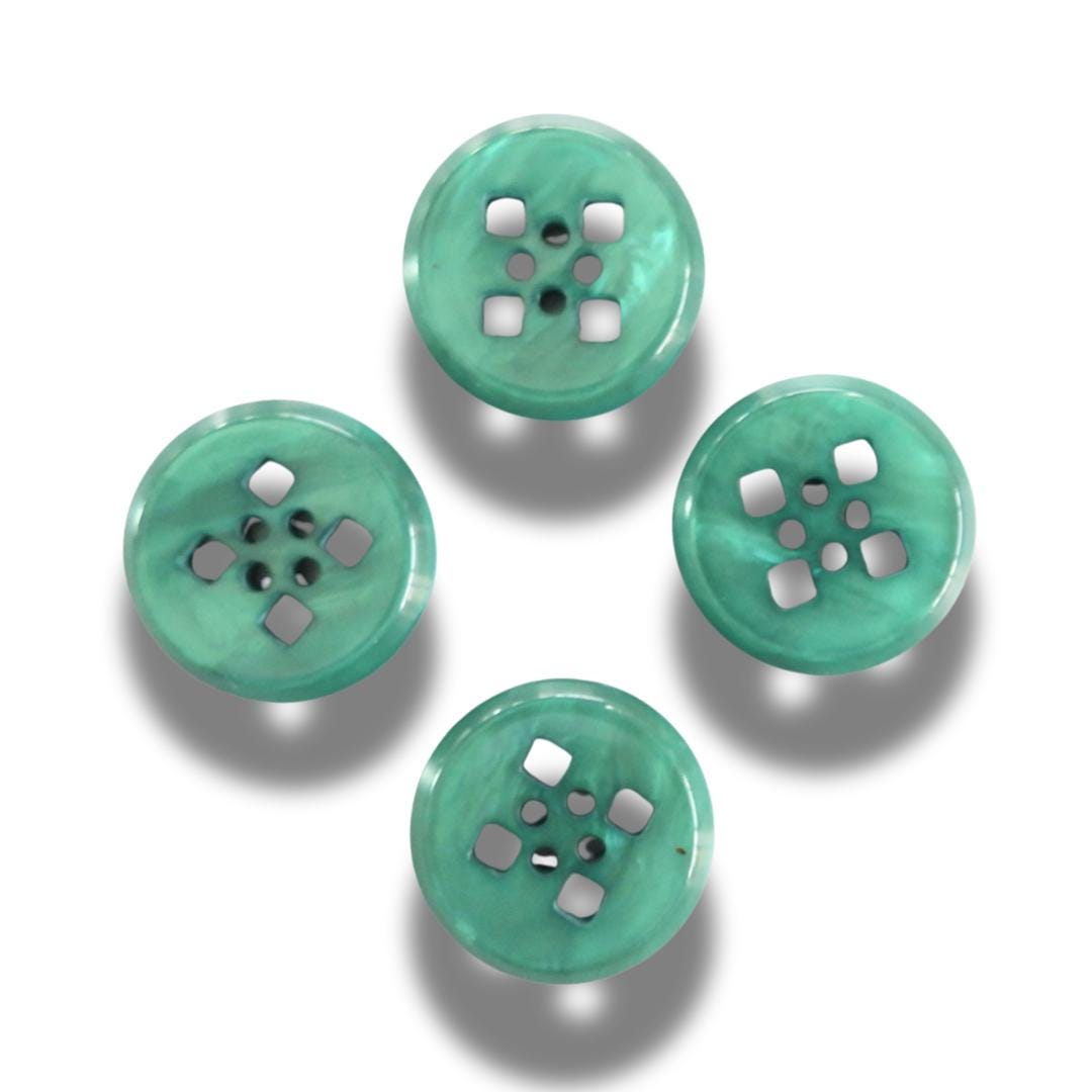 Set of 4 Forest Green Resin Buttons 25mm – Unique Round 4-hole Buttons ...